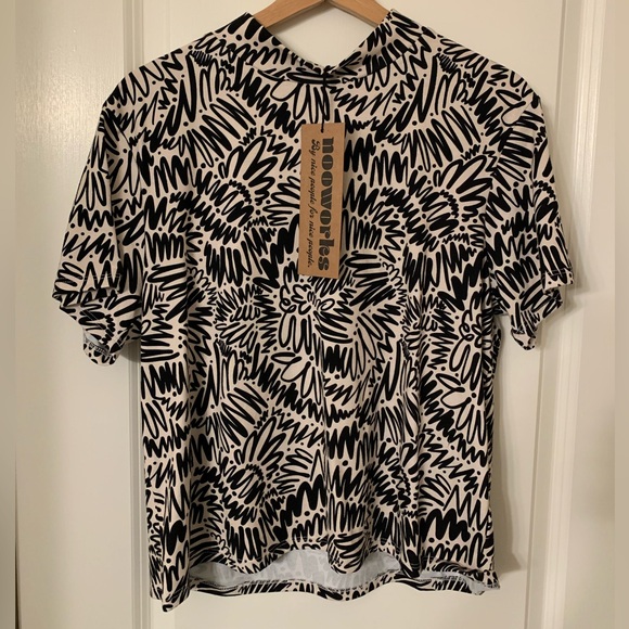 Nooworks | Tops | Nooworks Mock Neck Shirt In Zig Zag | Poshmark